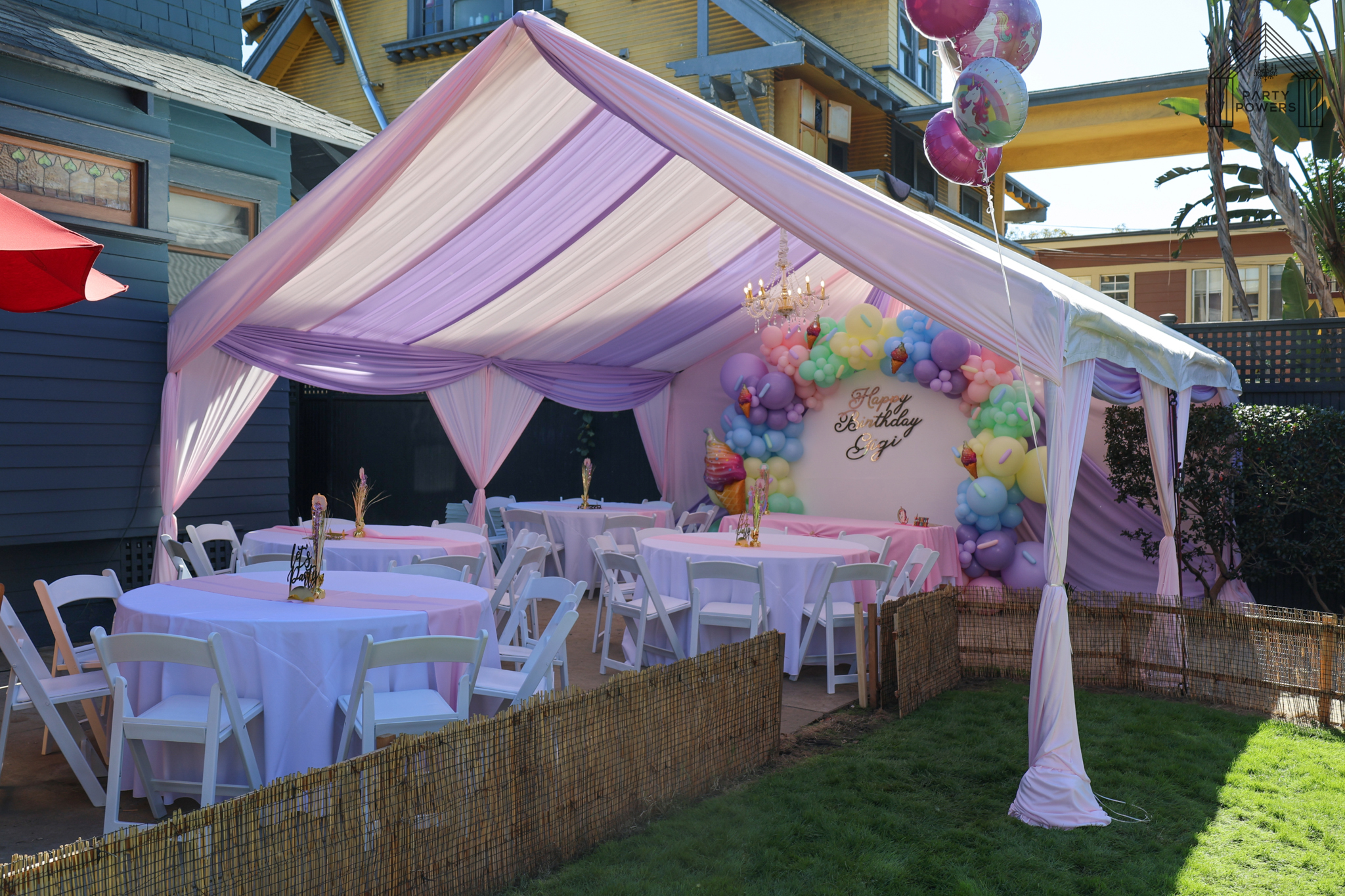 20’ Tent and Drapes - Party Powers Inc.
